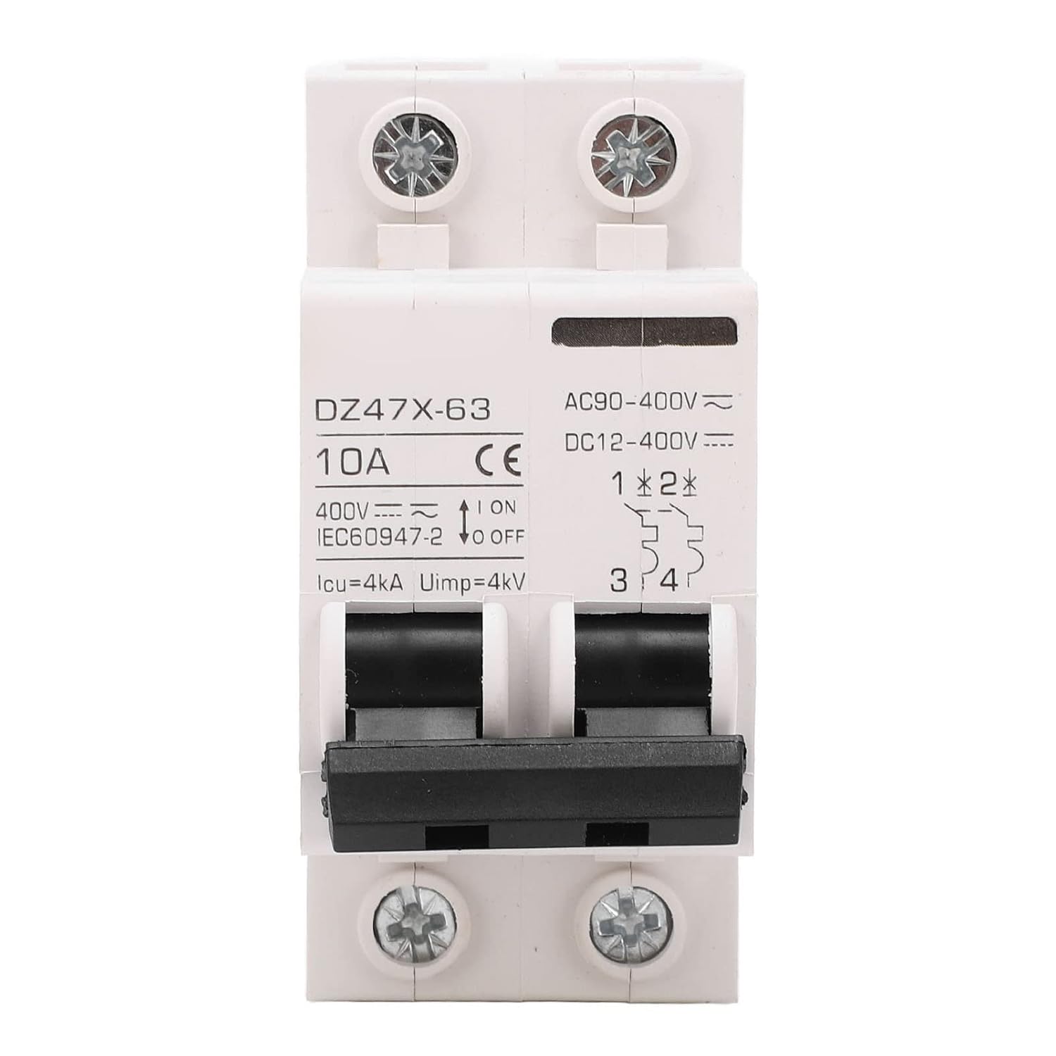 Miniature Circuit Breaker, DZ47X-63 10A 400V AC DC 2P, Small Circuit ...