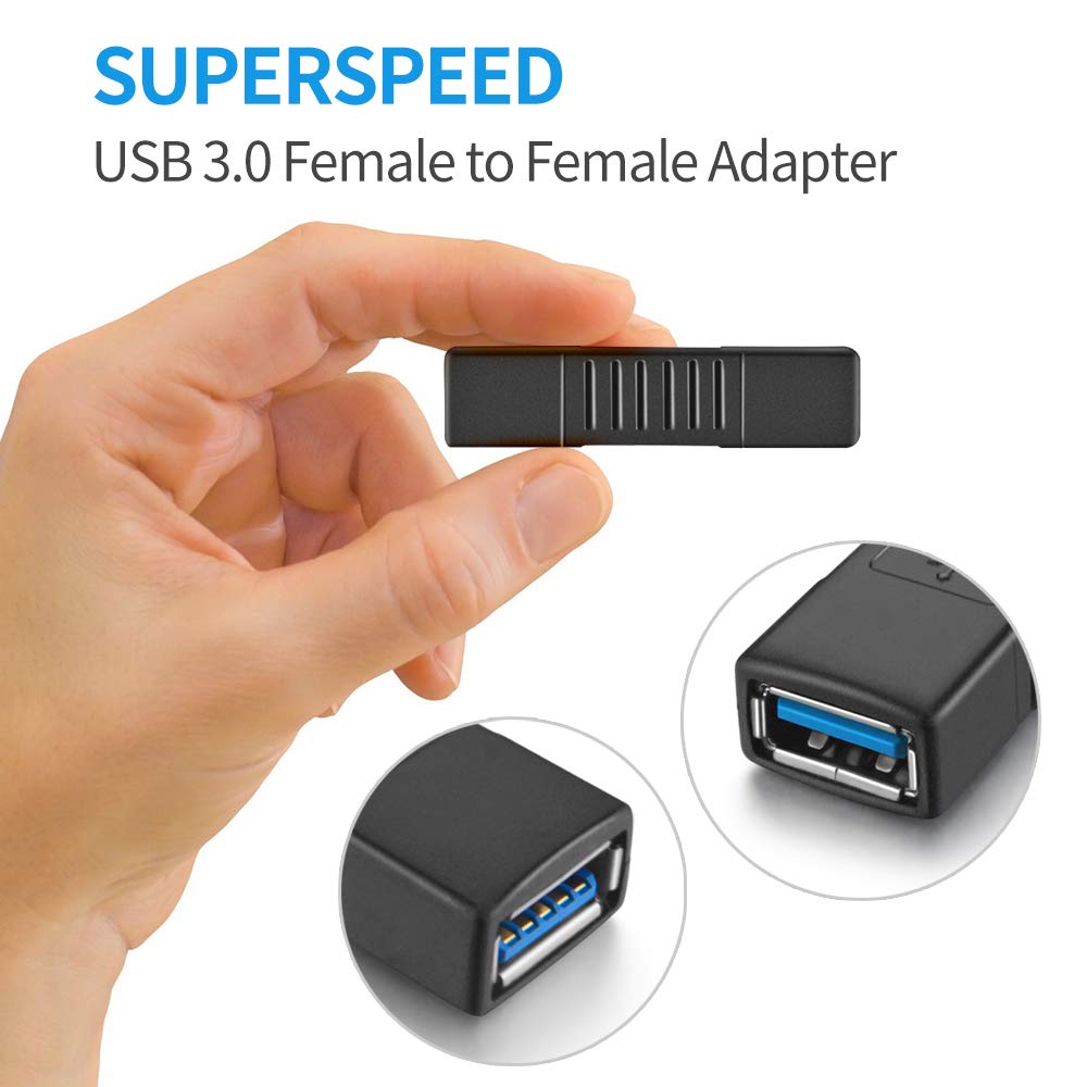 Buy URWOOW SuperSpeed USB 3.0 Coupler Adapter USB to USB Connector Type ...