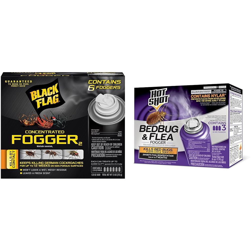 Amazon.com : Black Flag Indoor Fogger Pack of 6 & Hot Shot Bed Bug ...