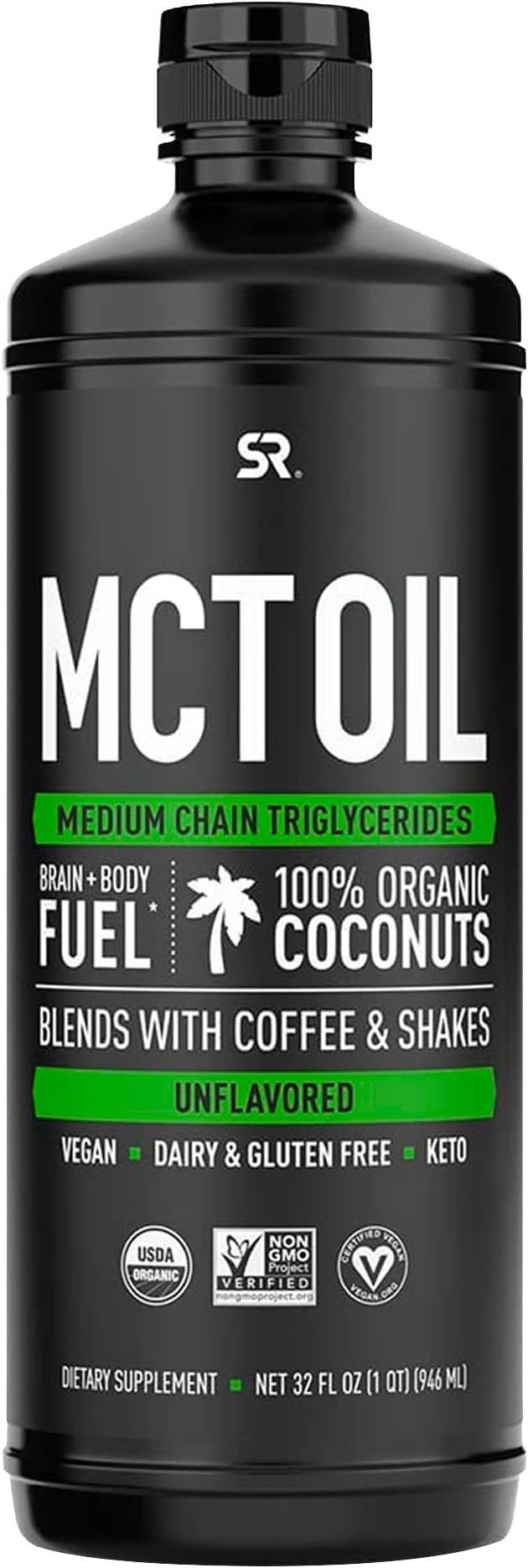 Amazon.com: Sports Research Keto MCT Oil from Organic Coconuts - Fatty Acid Fuel for Body ...