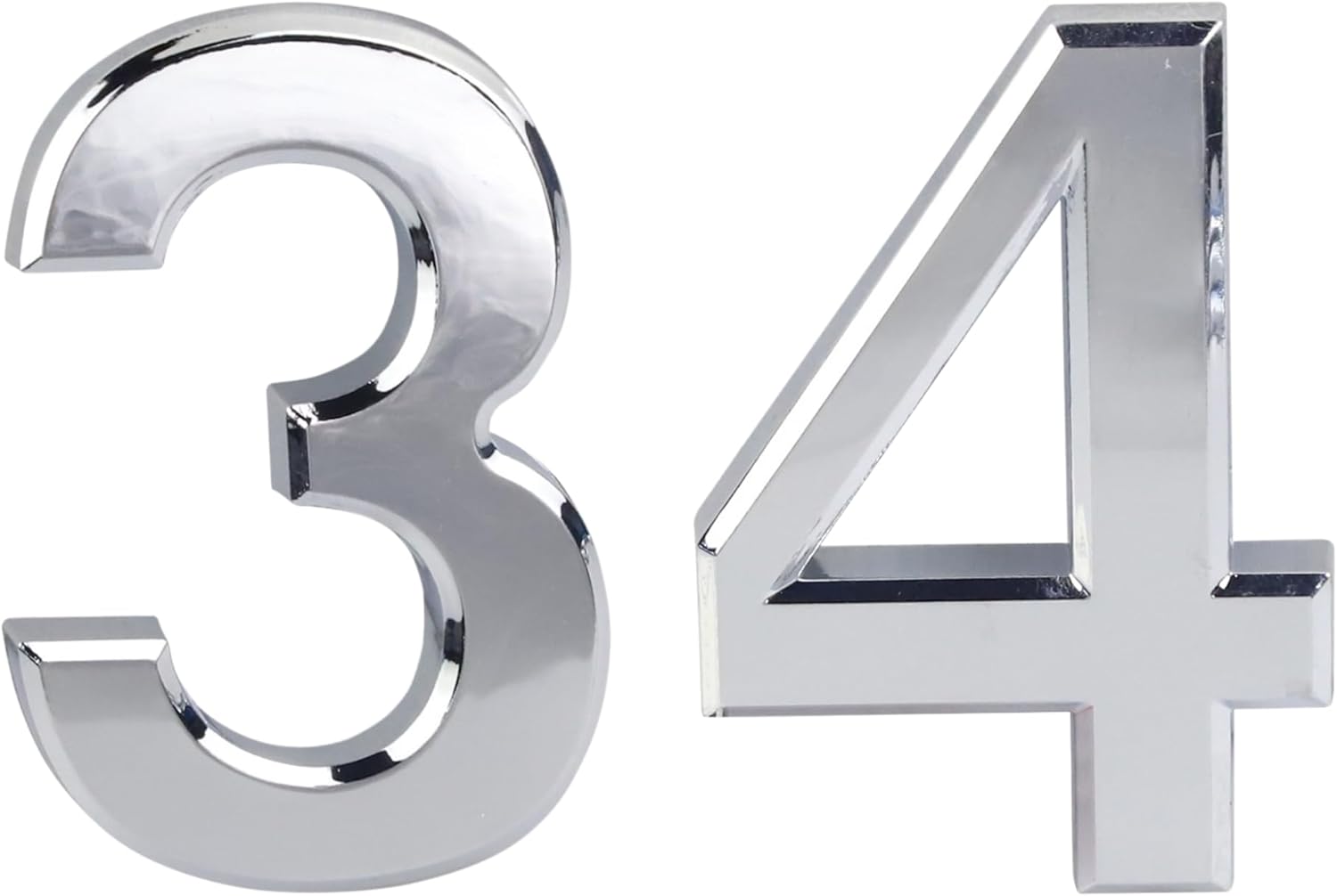 3'' Chrome Effect Door Numbers 0-99 Stick On Door Number House Numbers ...