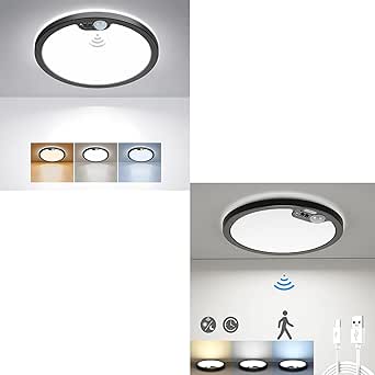 BLNAN 3CCT Selectable Motion Sensor LED Ceiling Light, Not Dimmable ...