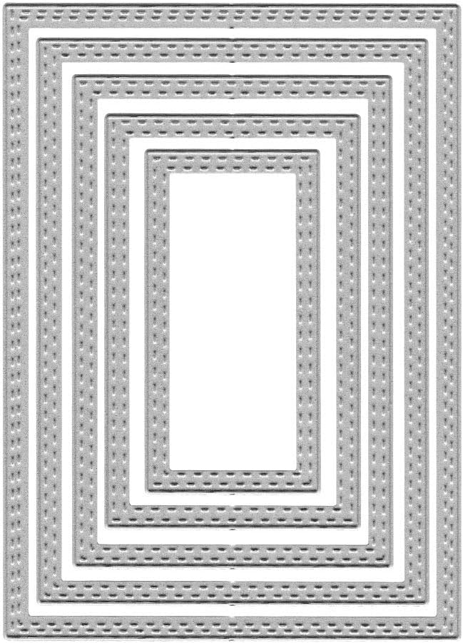 Amazon.com: 4pcs/Set Rectangle Frame Metal Die Cuts, Dotted Rectangle ...