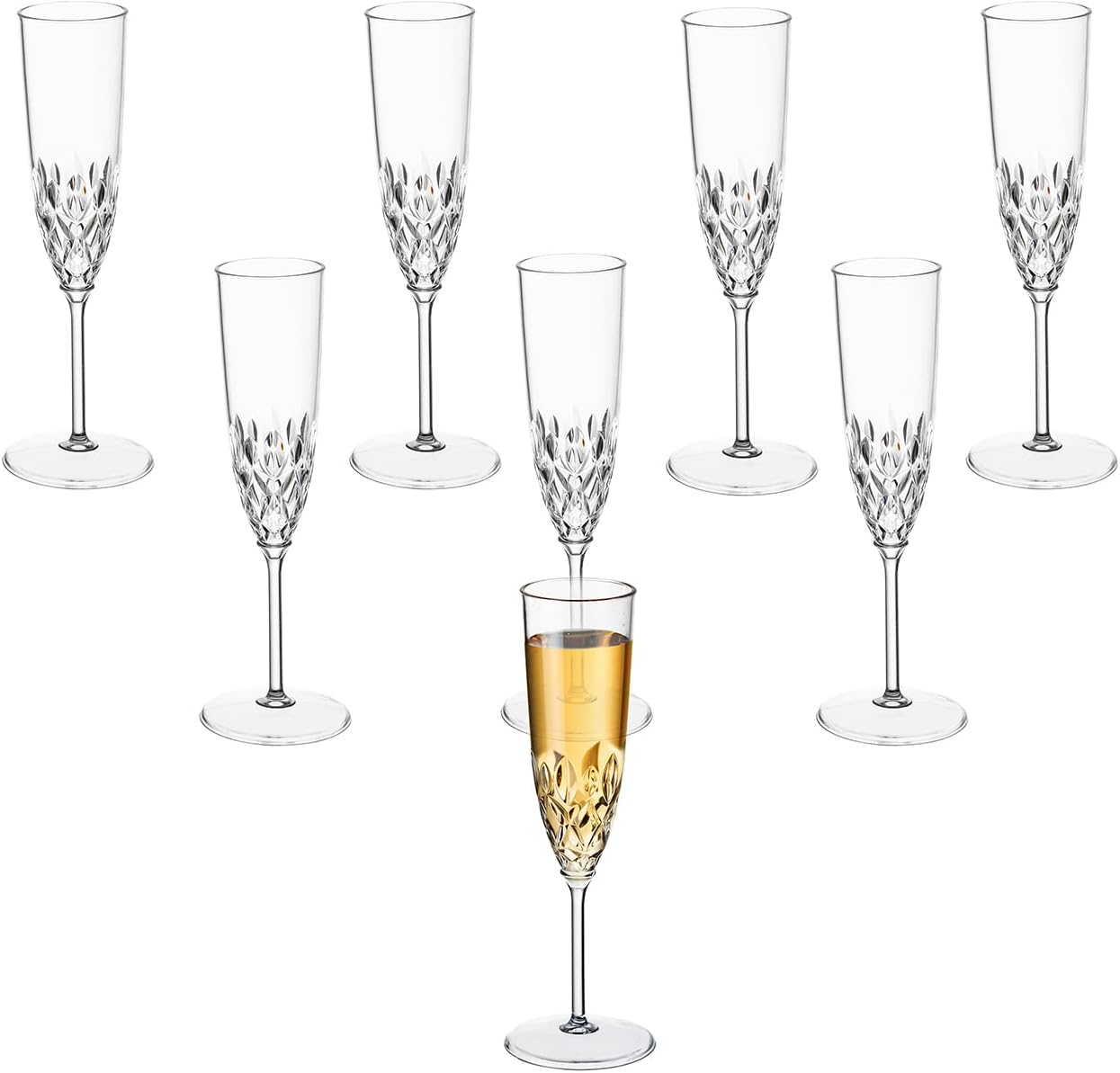 Amazon.com | Amscan Champagne Plastic Champage Flute, 8 Count (Pack of ...