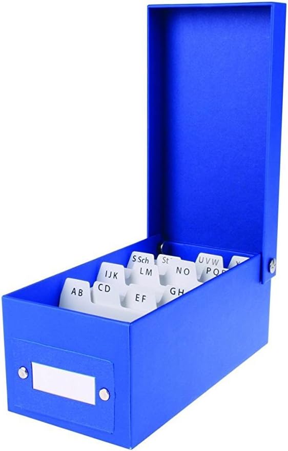 Lernbox Karteikasten DIN A8 blau + 400 Karteikarten : Amazon.de ...