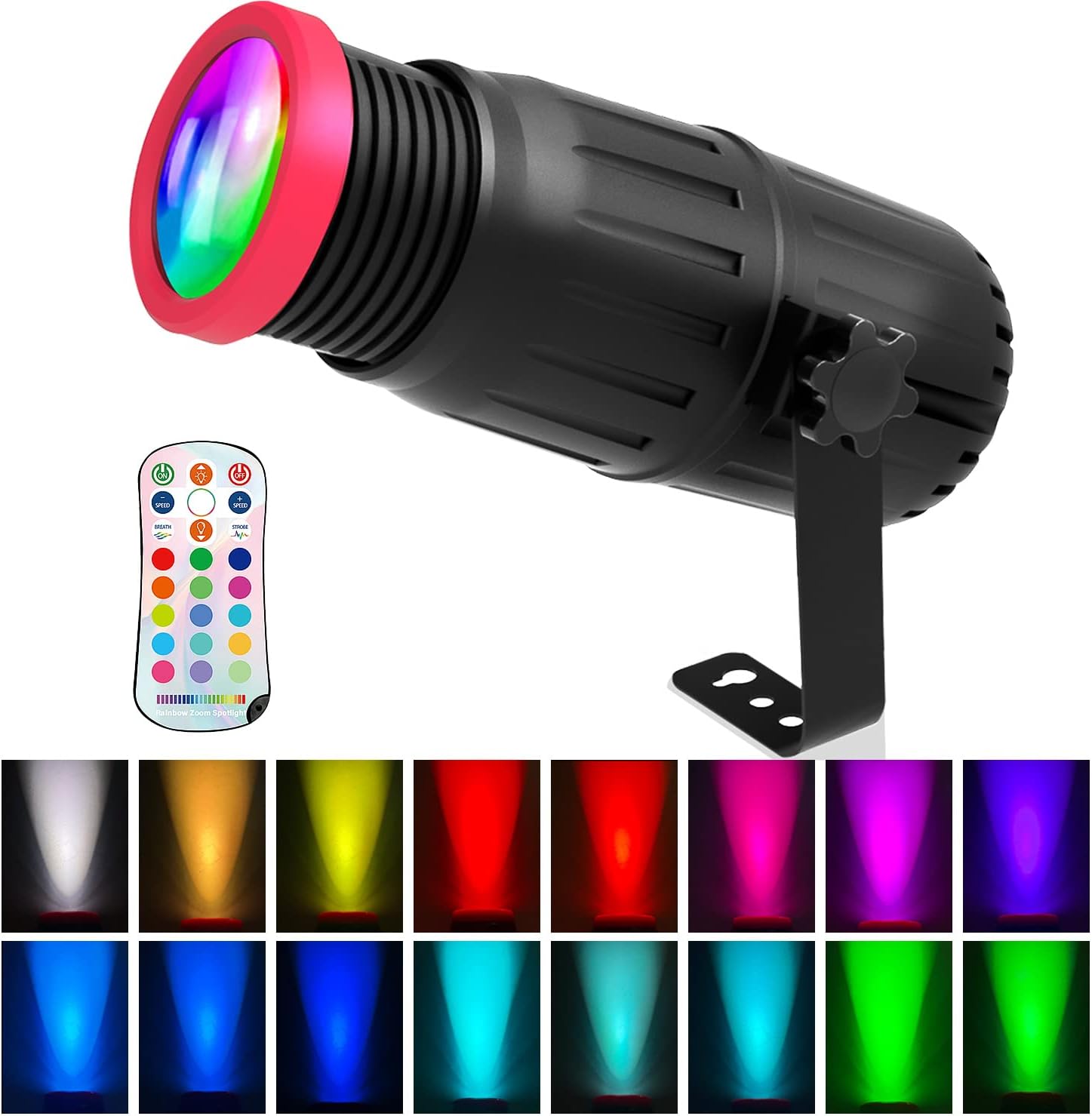 Amazon.com: OHiHi Pinspot Lights, Manual Focus LED Spotlight, 16 Colors ...