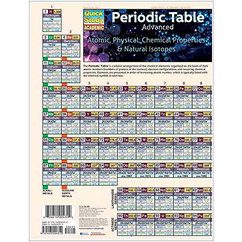 Snapklik.com : Periodic Table Advanced: A QuickStudy Laminated Reference Guide