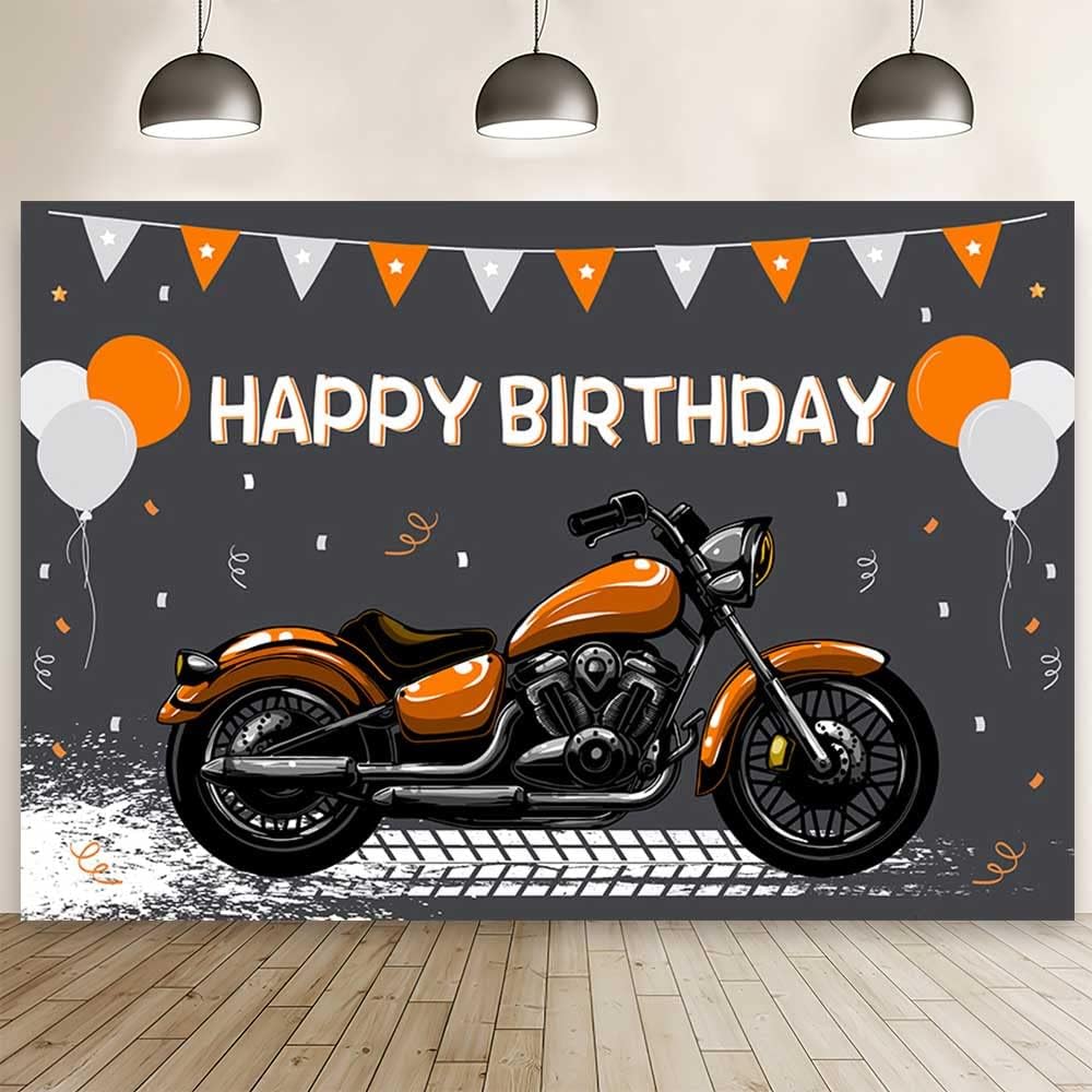 Amazon.com : BELECO 7x5ft Fabric Motorcycle Backdrop Vintage Retro ...