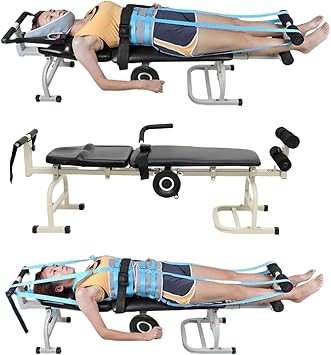Amazon.com: Lumbar Stretch Decompression Table with Cervical Traction ...