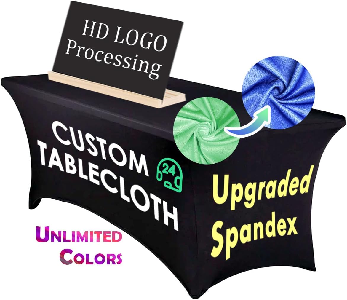 Amazon.com: Custom Table Cloth with Business Logo, Spandex Table Covers ...