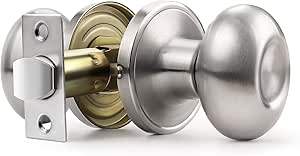 Gobrico Oval Passage Door Knobs Egg Shaped Door Knobs Satin Nickel Interior Locksets Stainless ...