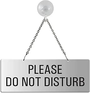 Sign Please Do Not Disturb Aluminium Hanging Sign with Metal Chain 175 ...