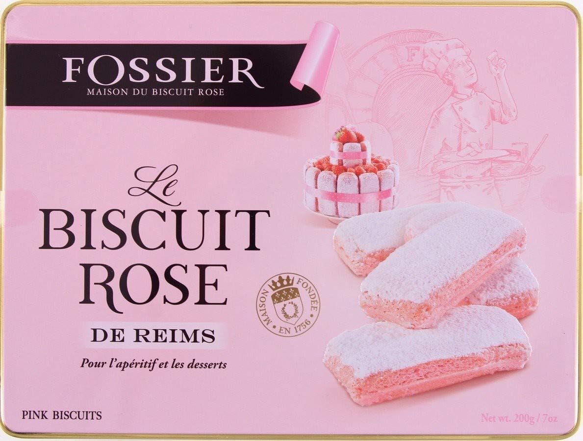 Maison Fossier Biscuits Roses de Reims boite métal 200g : Amazon.fr ...