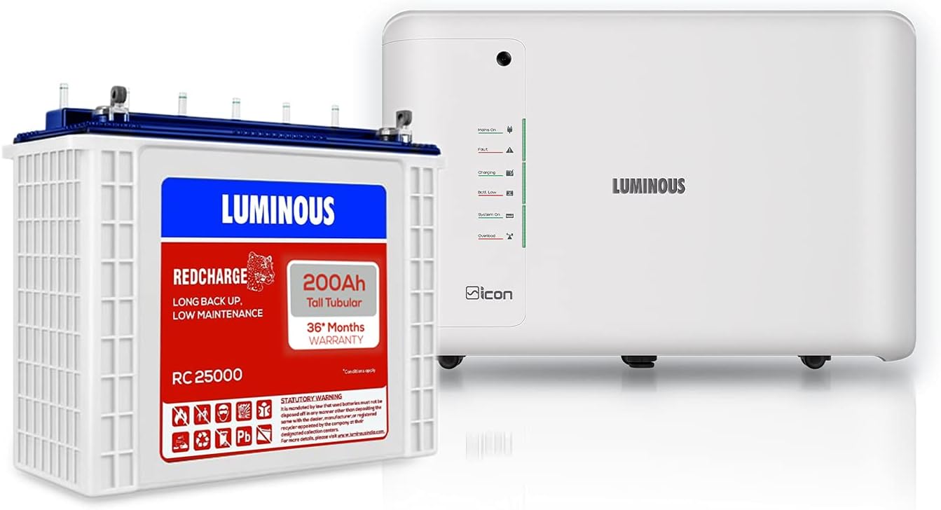 Luminous Inverter & Battery Combo with Trolley for Home, Office & Shops ...