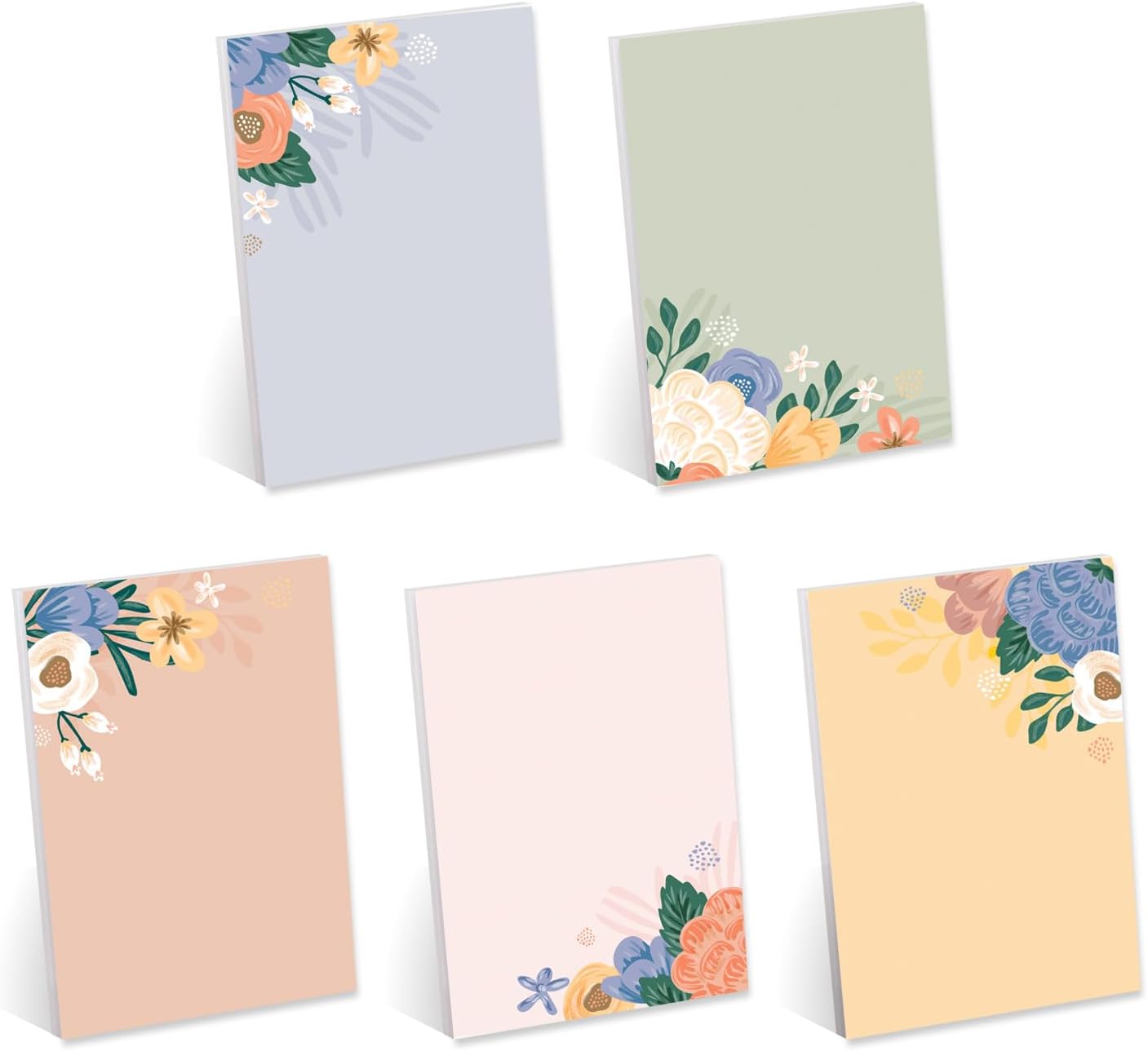 Amazon.com : Bright Floral Personalized Sticky Note Pads / 4" x 6 ...