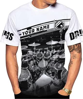 Amazon.com: Custom Drummer 3D Shirt Drum Tshirts Gifts for Men Women ...