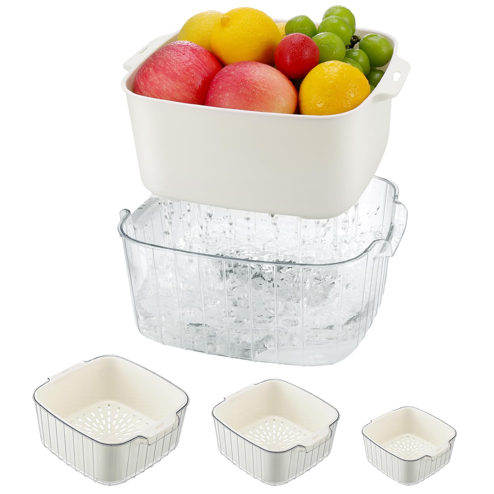 3 Pack Kitchen Strainers and Colanders Bowl Set - Wash Vegetable and ...