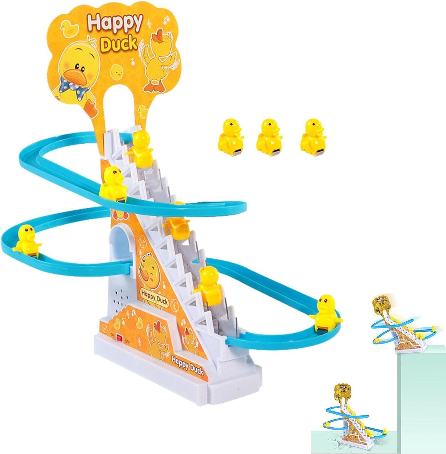 Duck Roller Coaster Toy | 9 Ducks Light Up Playful Race Track Playset ...