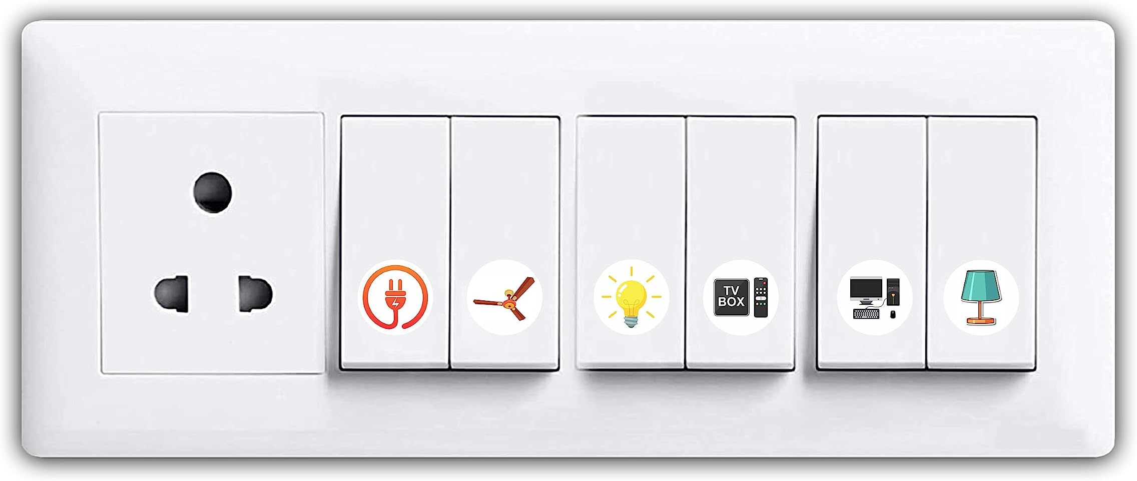 Posterindya Switch marking sticker for FAN, BULB, AC icon a set of 20 ...