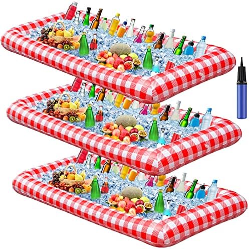 Amazon.com: Leitee 3 Pcs Inflatable Serving Bar/Ice Buffet Serving Tray ...