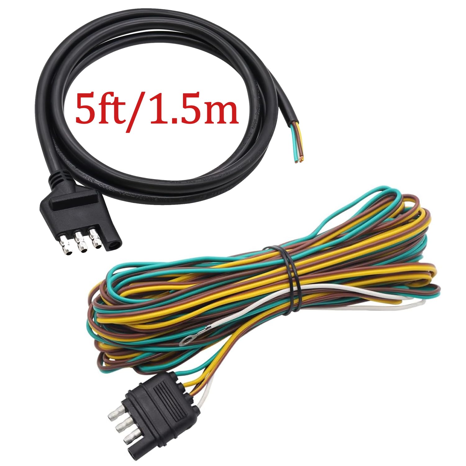 Amazon.com: Ruibapa 4-Way Trailer Wiring Harness 4-Pin Flat Trailer ...