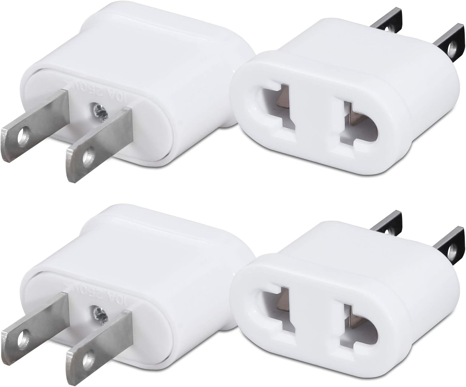 Amazon.com: Ecotrees Travel Small European to US Plug Adapter 220v to ...