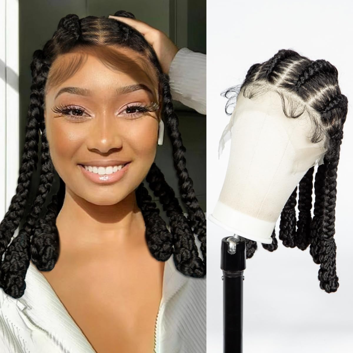 Amazon.com : A ANYTIME Cornrow Braided Wigs Natural 16 Inch Synthetic ...