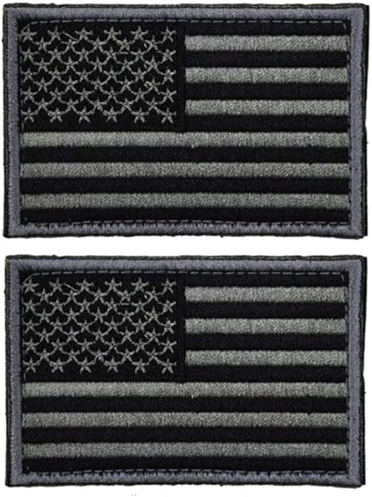 Amazon.com: Prohouse 2 Pieces Tactical USA Flag Patch -Black & Gray ...