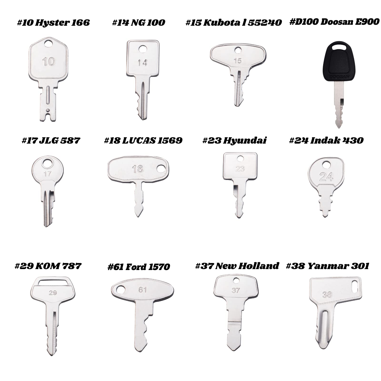 Buy WAH LIN PARTS 67 Heavy Equipment Keys Master Set Fits Bobcat,CASE ...