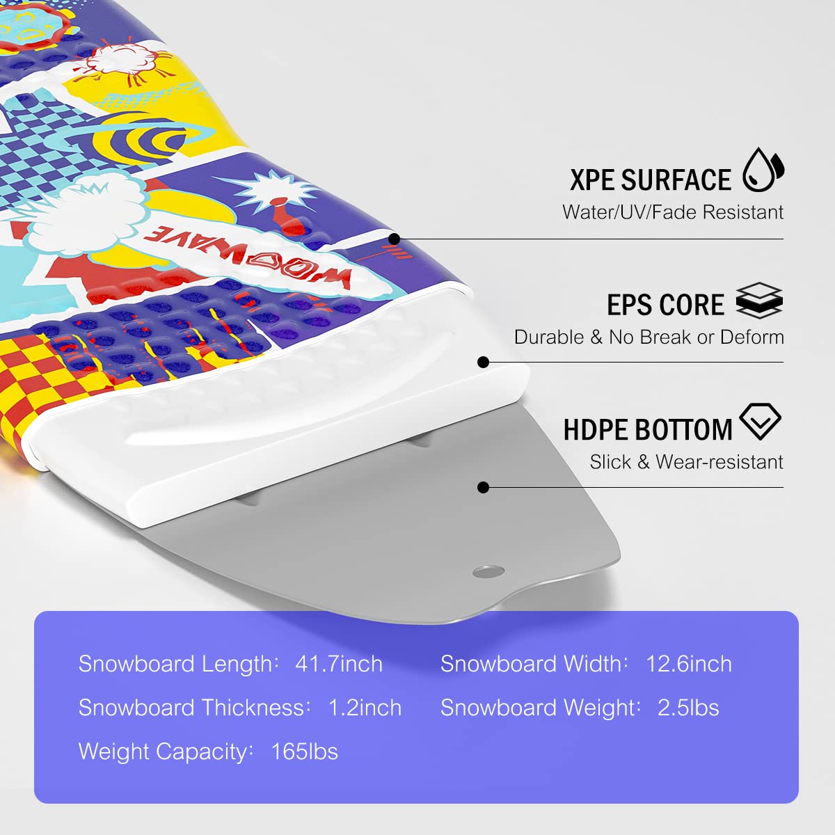 Snapklik.com : WOOWAVE Premium Foam Snowboard Snow Sleds For Kids 42 ...