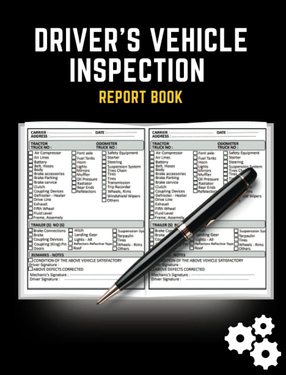 Driver's Vehicle Inspection Report: Daily Inspection Checklist Logbook ...