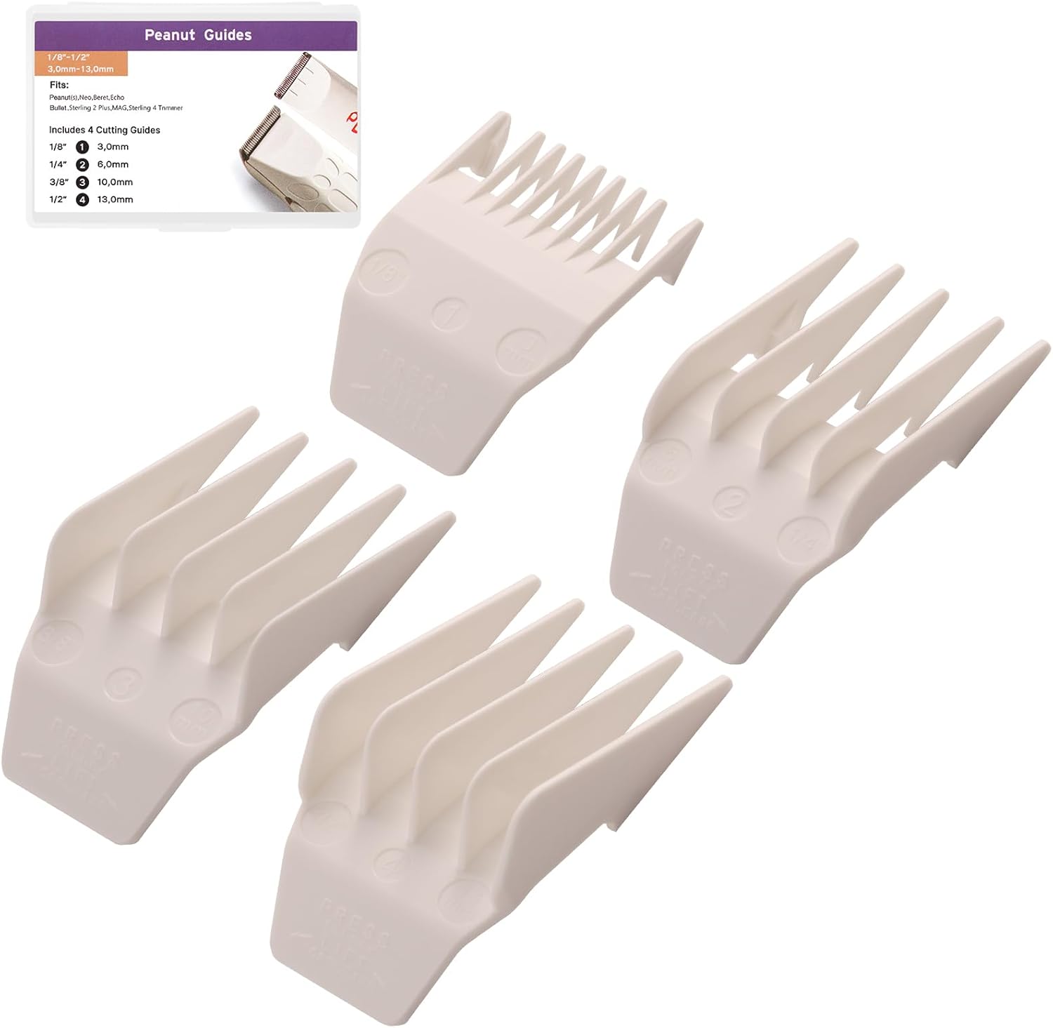 Professional Peanut Clipper Guards Set Compatible with Wahl Peanut ...