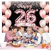 Amazon.com: Happy 26th Birthday Rose Gold Banner Backdrop Cheers to 26 ...