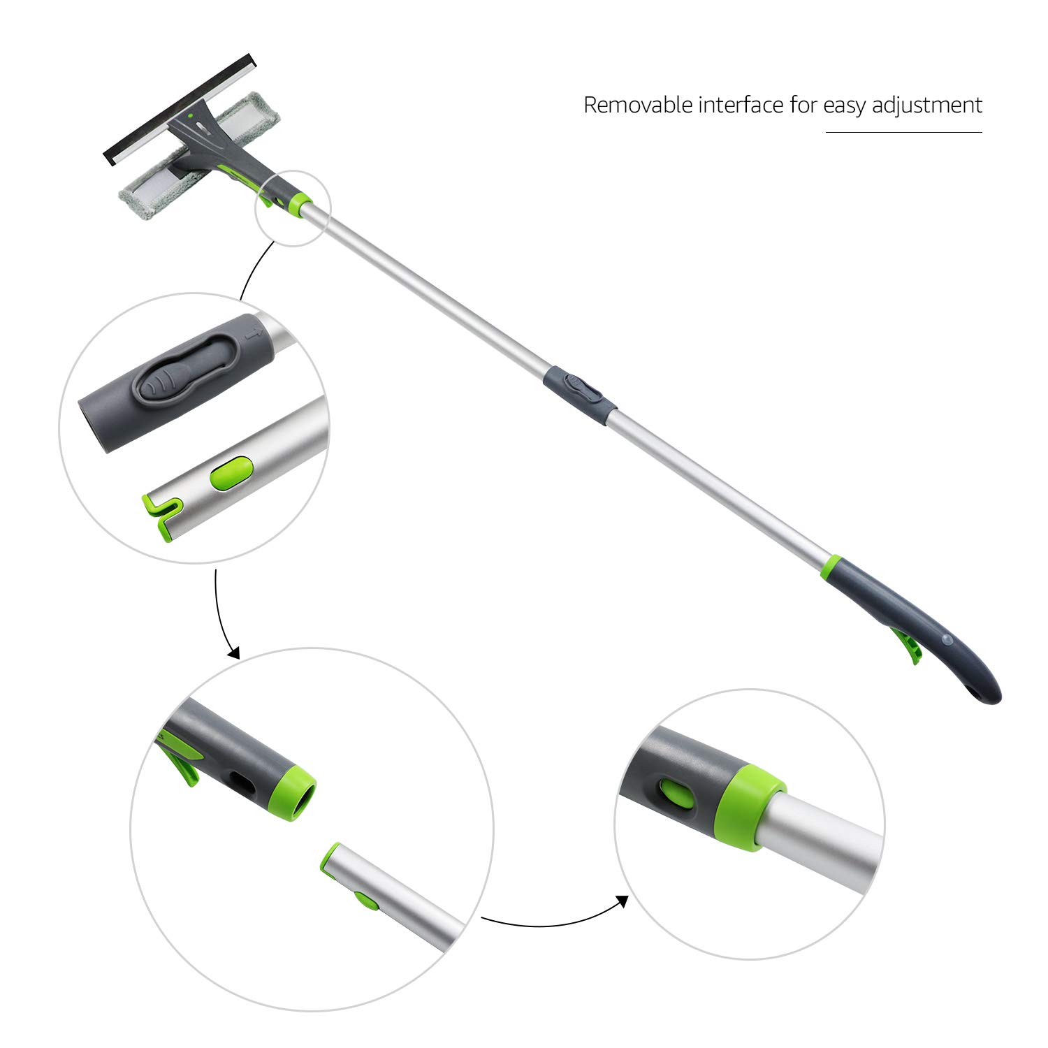 Amazon Basics Extendable Window Squeegee with Spray, Aluminum Extension ...