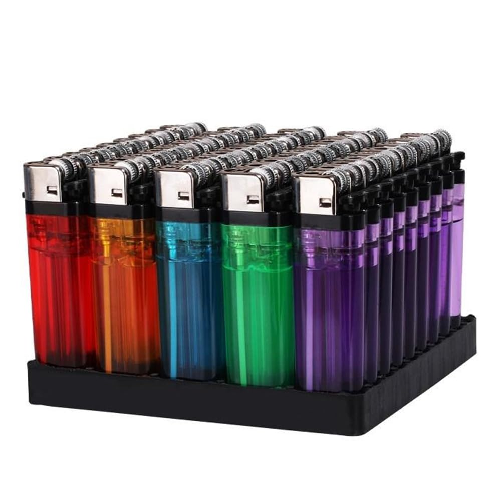 BML 50 x Disposable Lighters Multipack Adjustable Flame Windproof ...