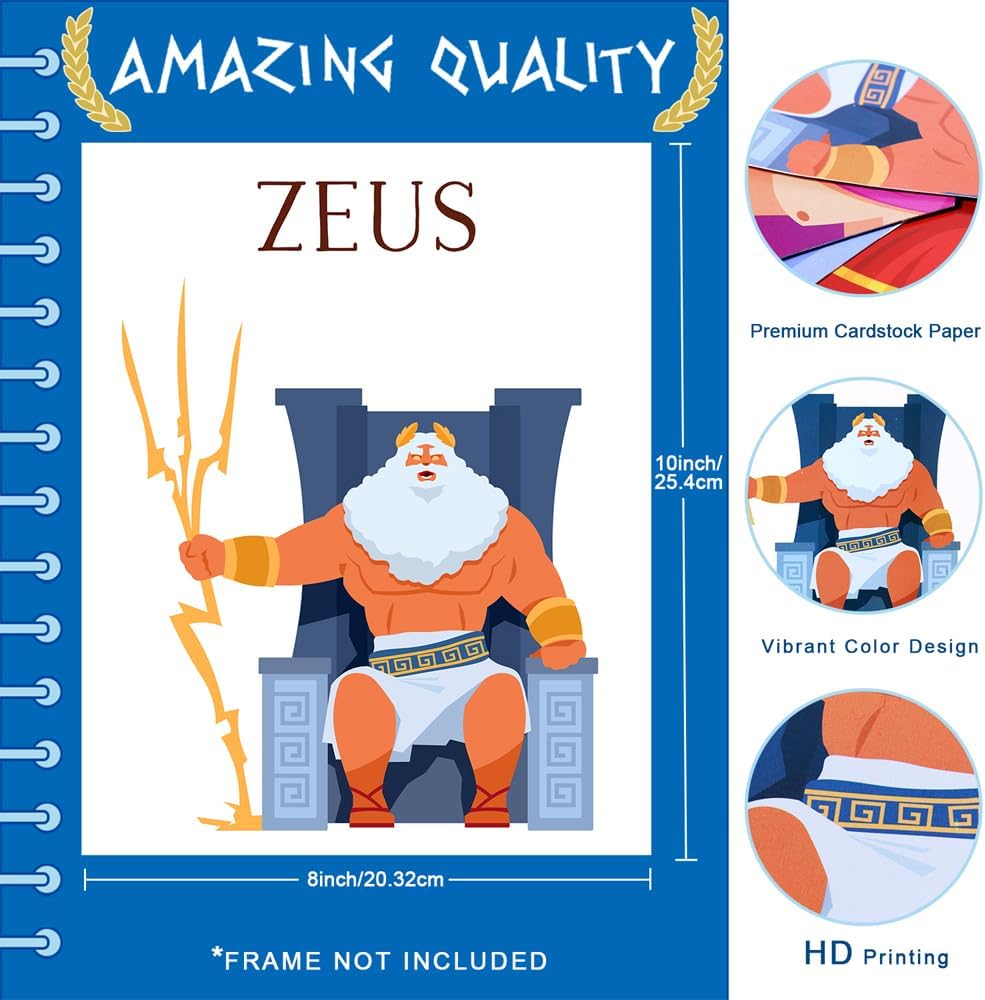 Htabiol Greek Mythology Poster, 12pcs Olympian Gods Australia | Ubuy