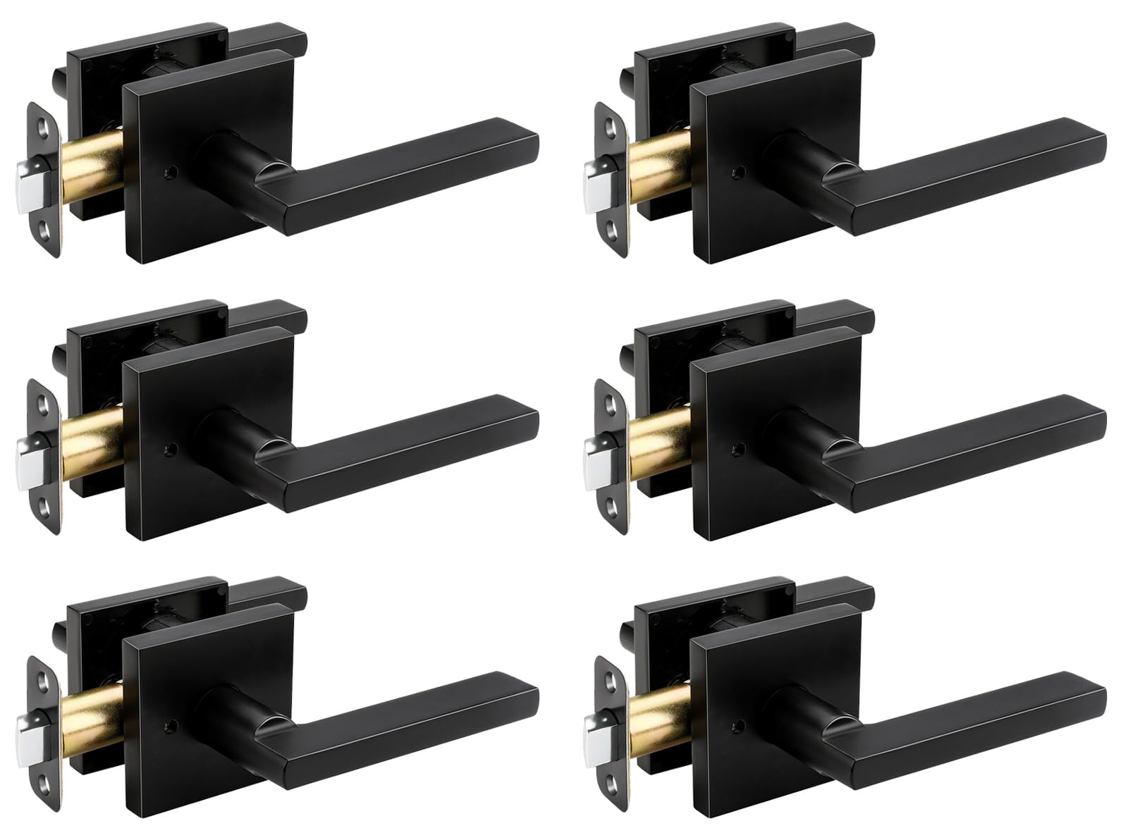 goldenwarm Black Interior Door Handles, Zinc Alloy Matte Black Privacy ...