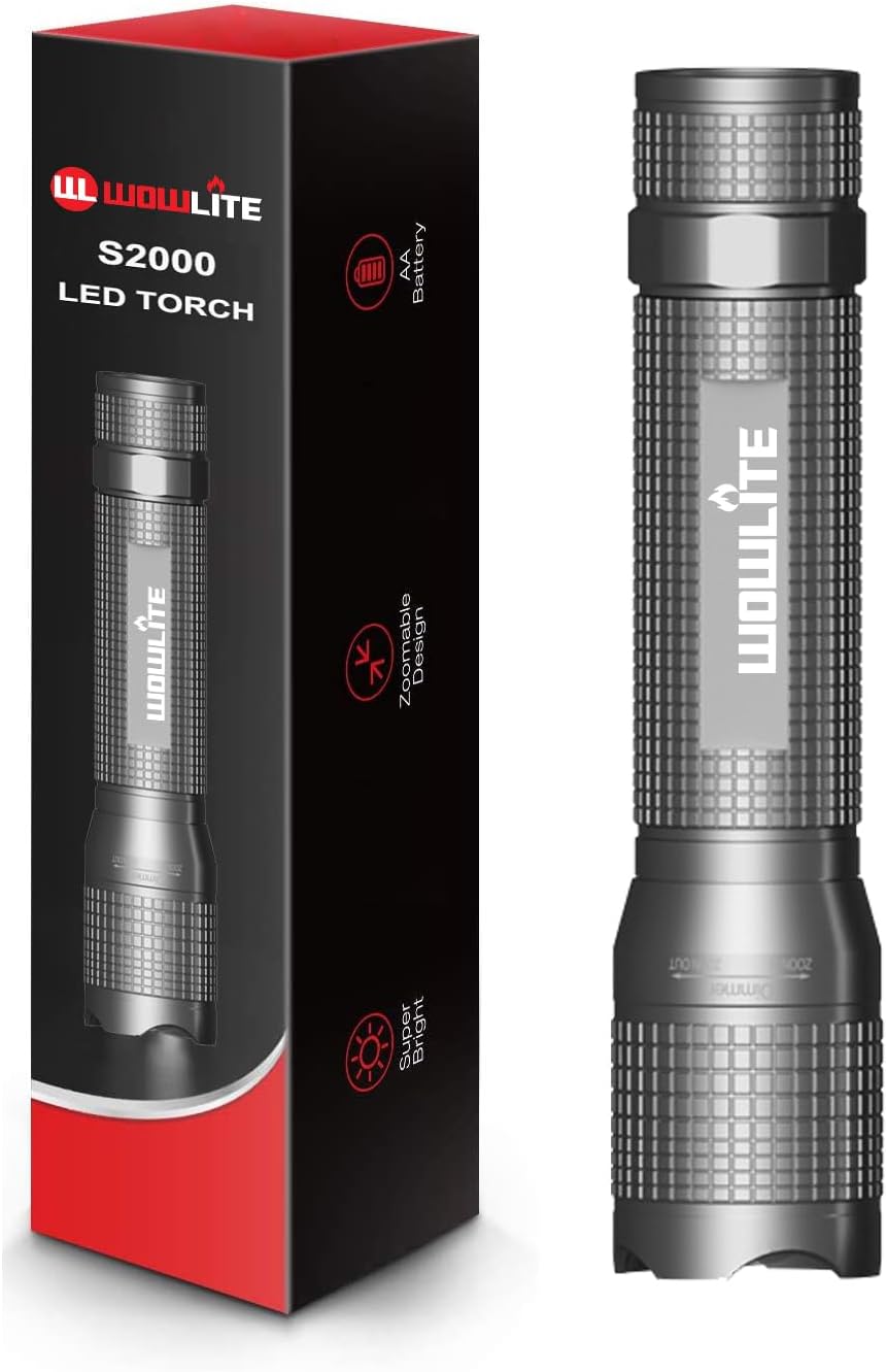 wowlite LED Torch, Super Bright Torches, High Lumen Flashlight, 5 Modes ...