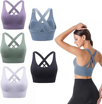 Brasieres Deportivos Mujer para Pilates, Recortada Tank Tops con Copas ...