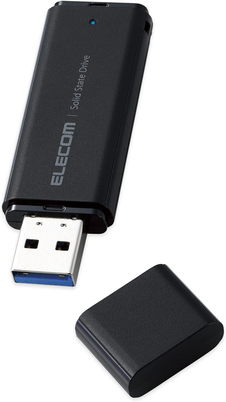 Amazon | エレコム 外付けSSD 250GB ポータブル USB 5Gbps / USB3.2（Gen2）対応 小型 キャップ式 ブラック ESD-EMC0250GBK | エレコム ...