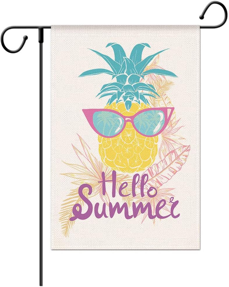 Amazon.com : Hello Summer Garden Flags for Outside Decor - Pineapple ...