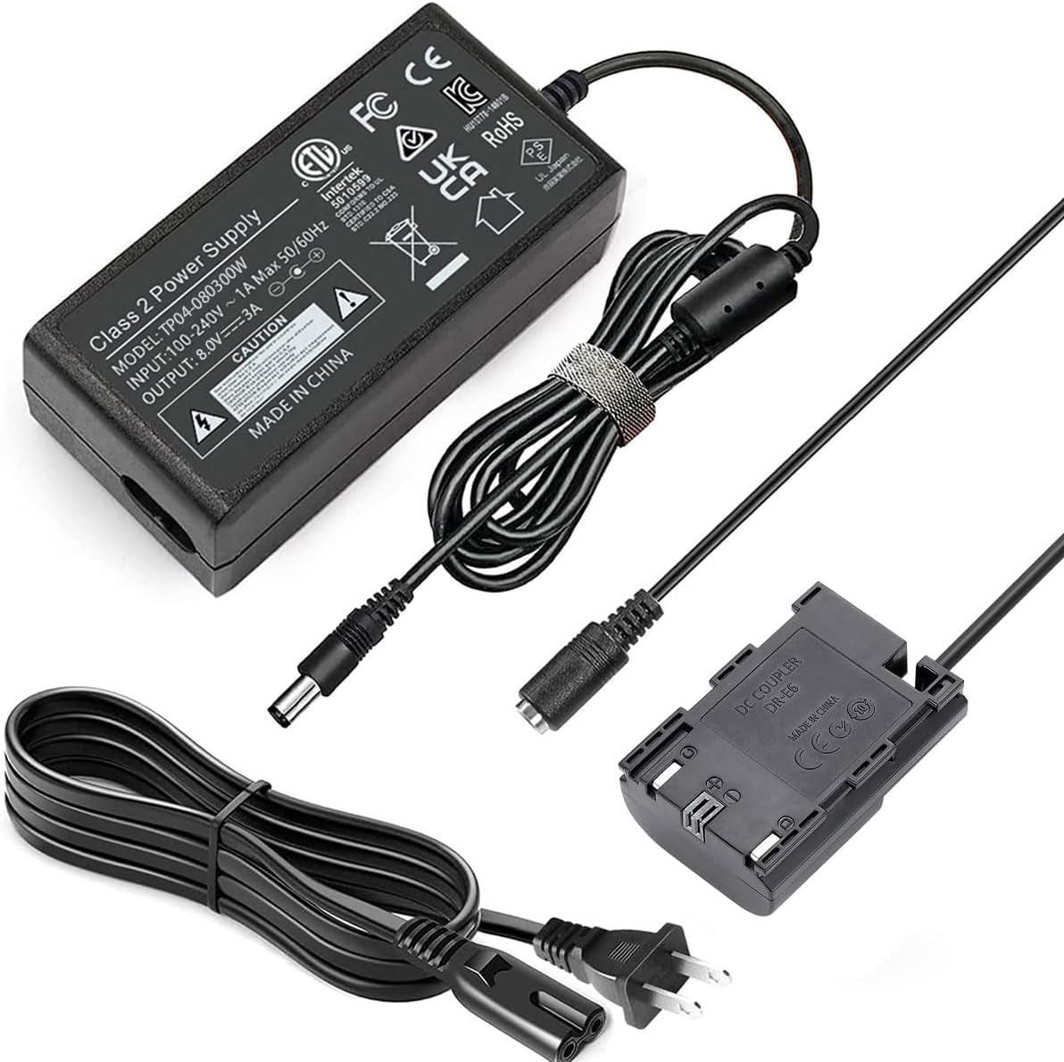 Amazon.com: UORLEN ACK-E6 AC Power Supply Adapter DR-E6 LP-E6 Dummy ...