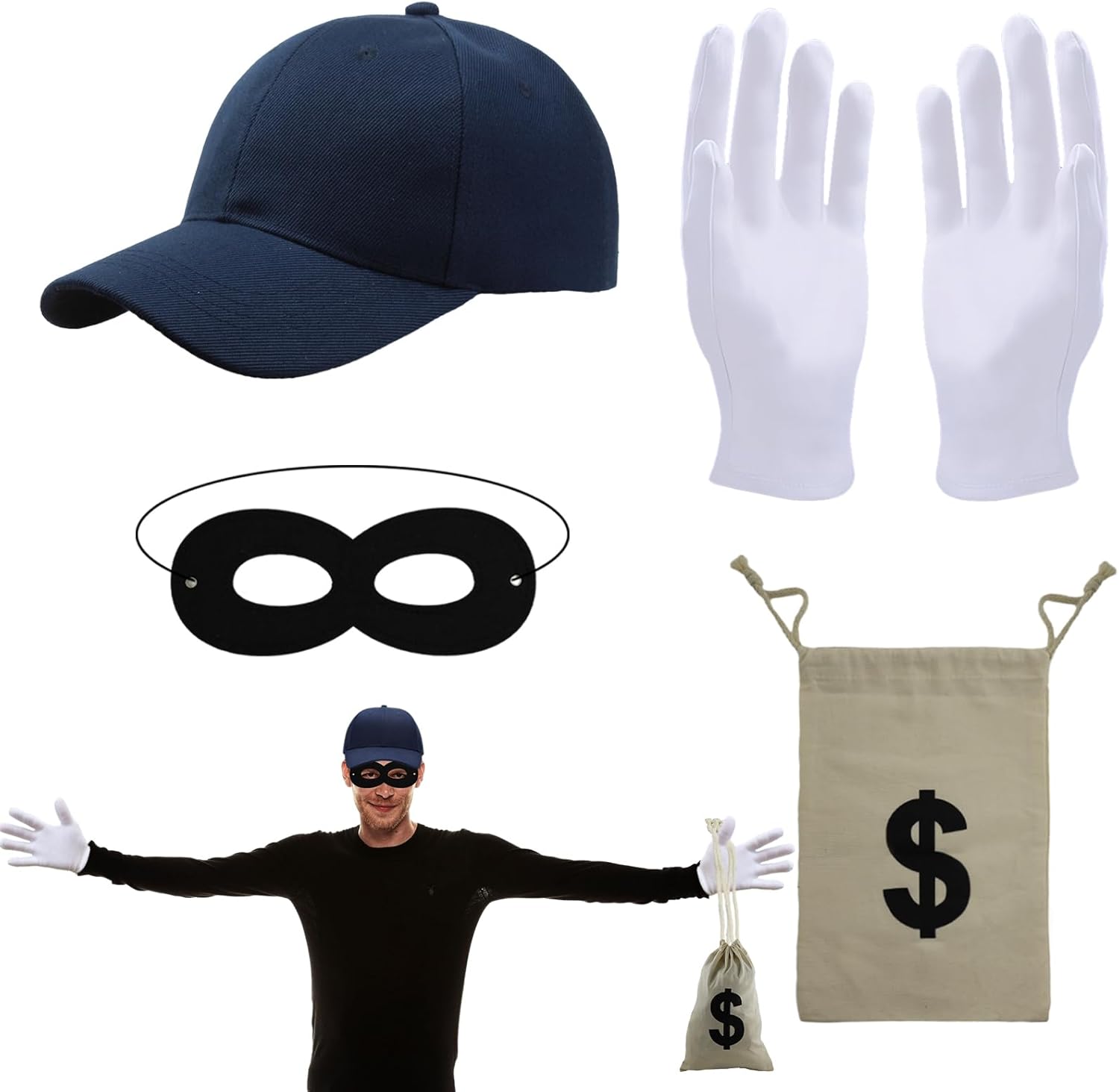 OPEIXSAYKOC Panzerknacker Kostüm Accessoire,Maske+Cap+Handschuhe ...