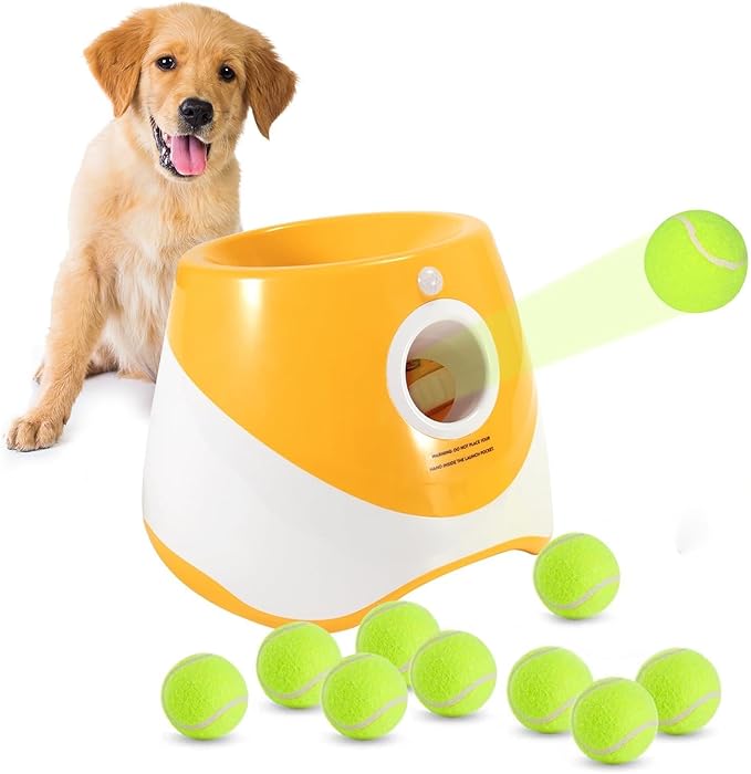 Amazon.com: RFPP Automatic Dog Ball Launcher,Dog Tennis Ball Throwing ...