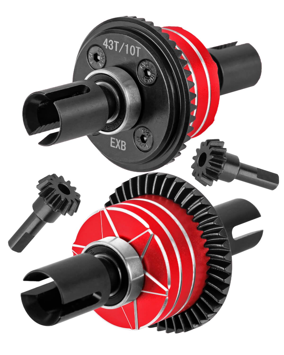 Amazon.com: RCYouHott RC 43T/10T Front&Rear Diff Gear Differential ...