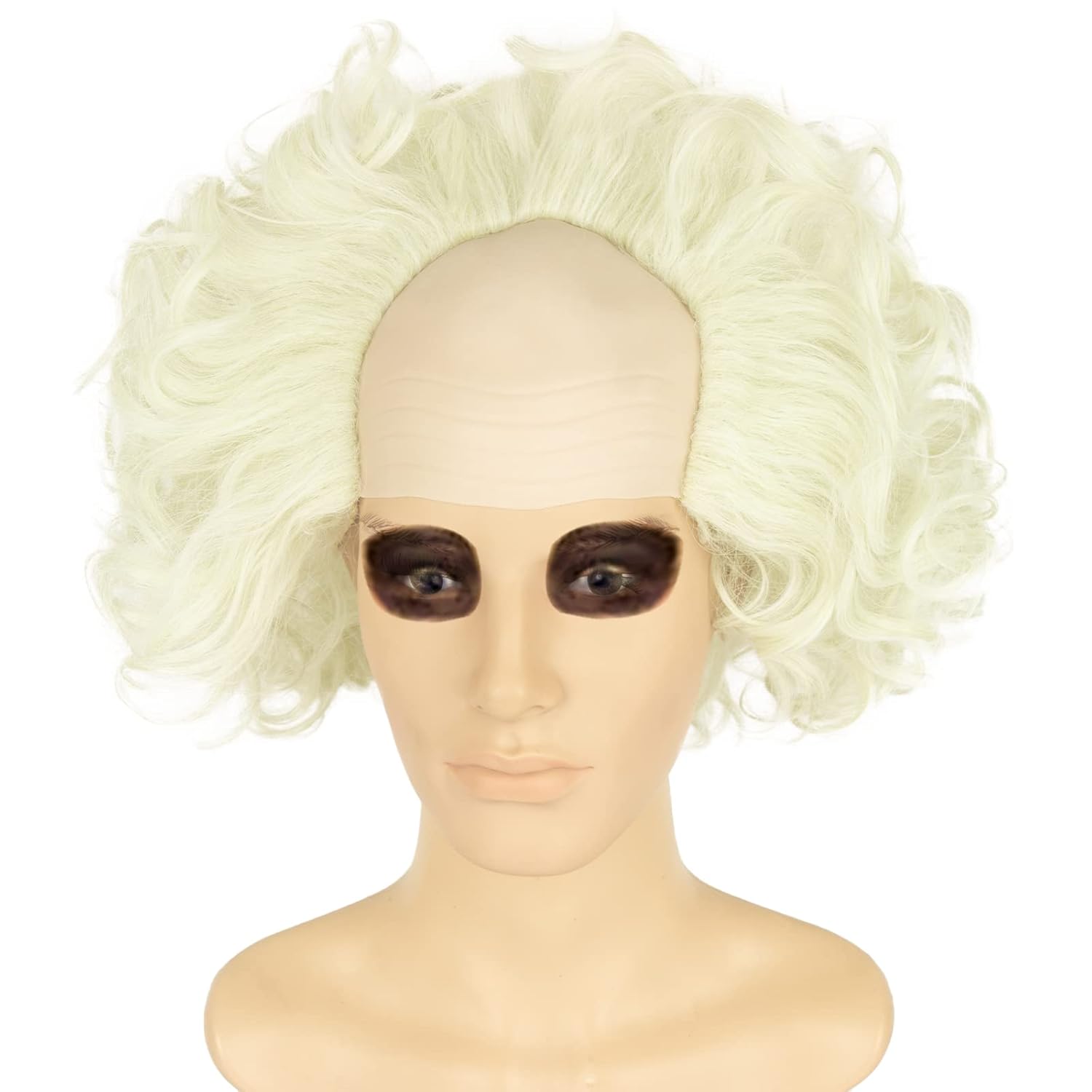 Amazon.com: Askuang Unisex Bald Wig for Beetlejuice Costume Short Clown ...