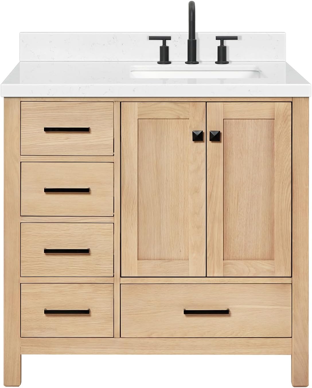 Amazon.com: ARIEL Cambridge 36 Inch Oak Bathroom Vanity with Sink ...