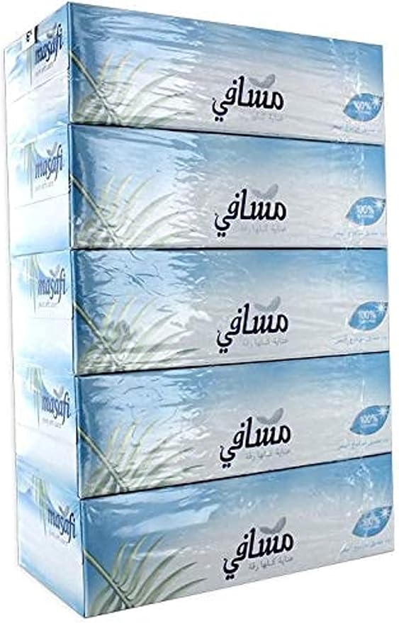 Masafi Facial Tissue Boxes - Pack of 5, White : Amazon.ae: Health