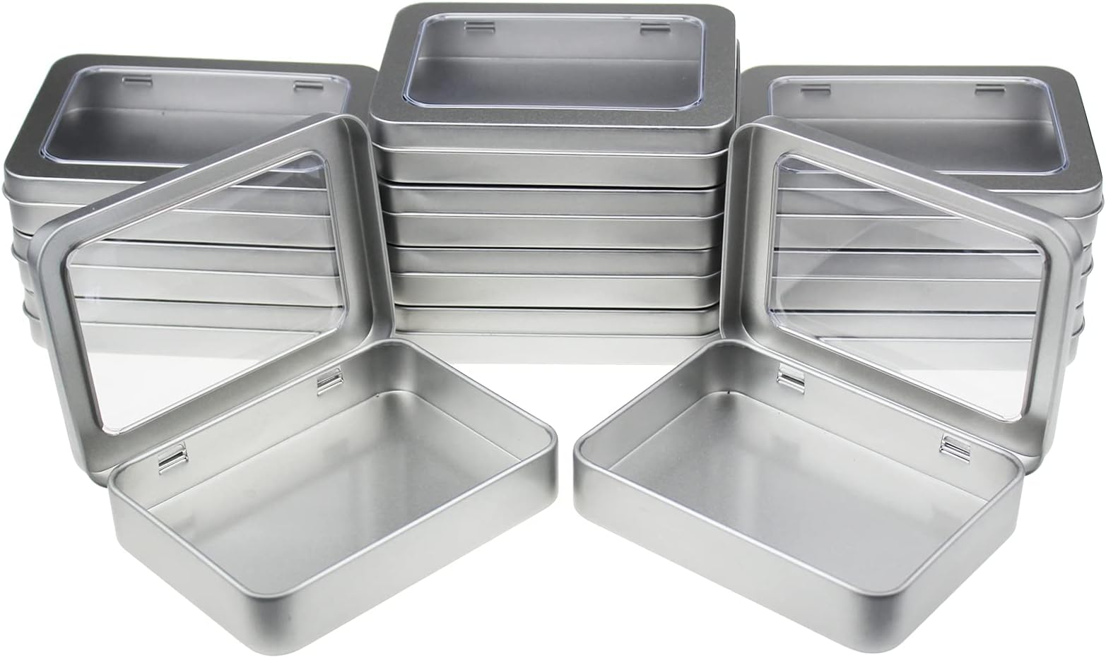 Amazon.com - 30 Pcs Metal Hinged Tin Box Container Mini Portable Small ...