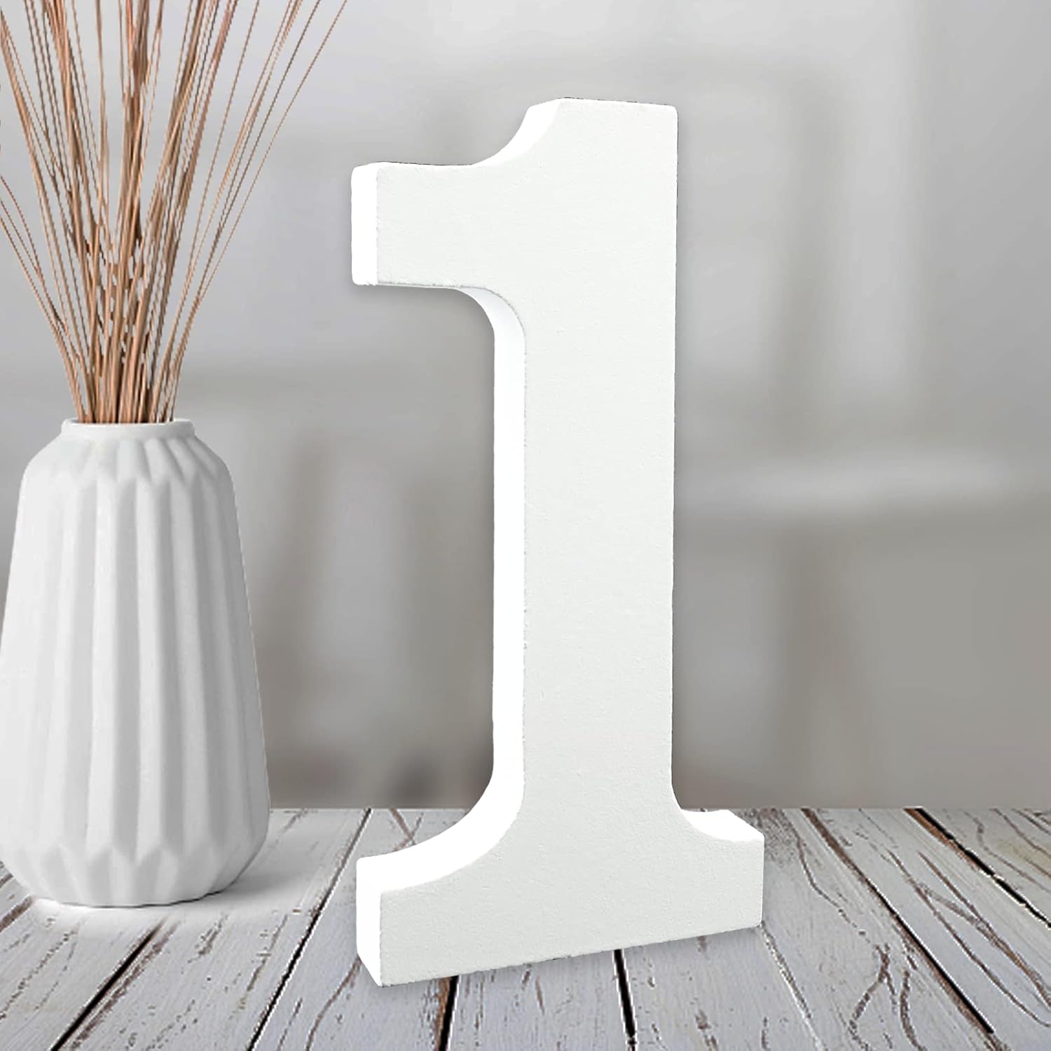 Amazon.com: AOCEAN 6 Inch White Wood Numbers, Unfinished Wood Number ...